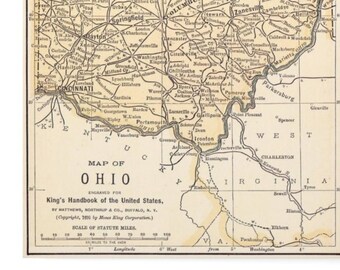 Map of 1891 New Jersey / New Poster Print Wall Art 12x18 20x30 24x36 ...