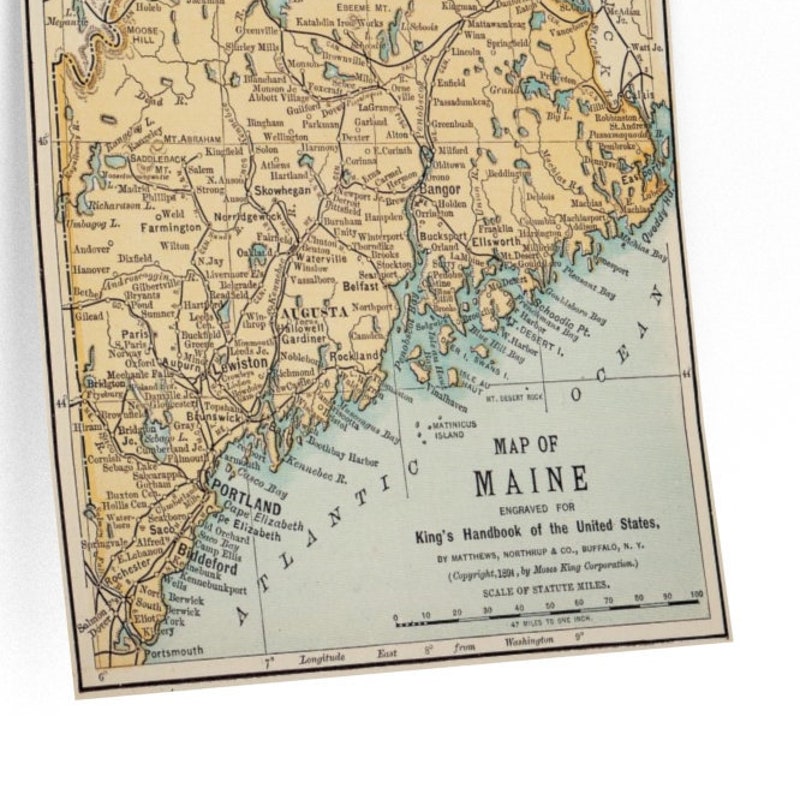 Maine Map Art - Etsy