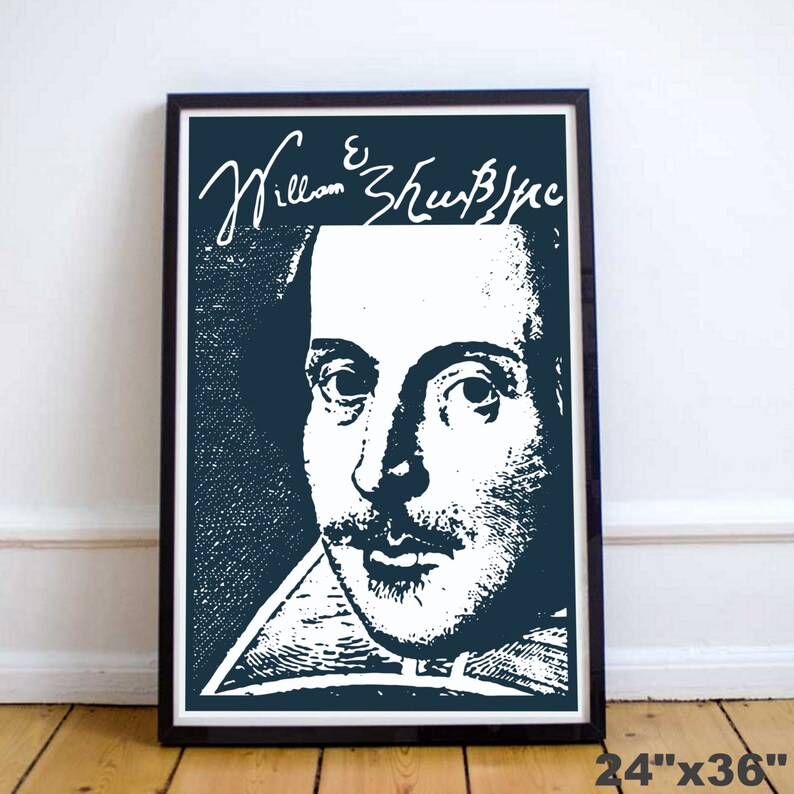 William Shakespeare Poster Literature Theater Wall Art Print - Etsy