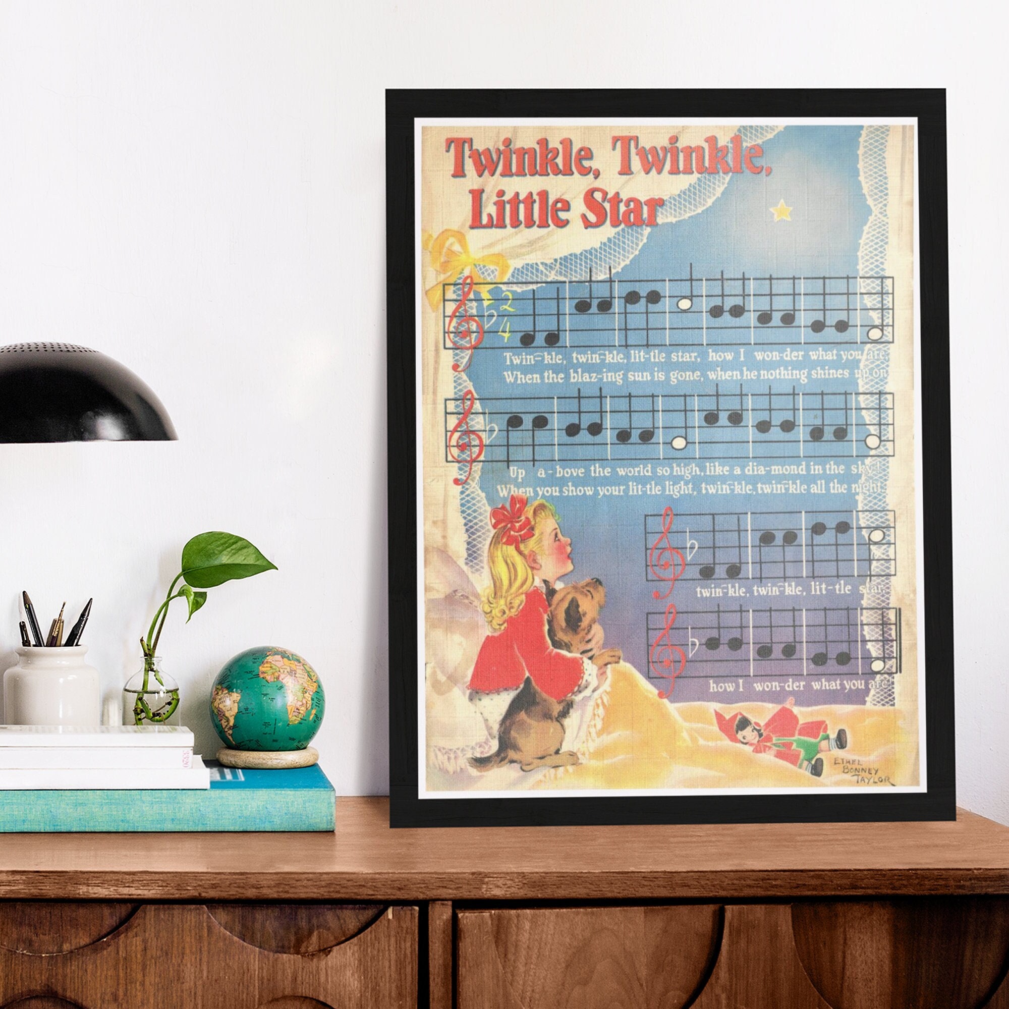 Twinkle Little Star Poster Print / Children's Nursery Rhyme Wall Art ...