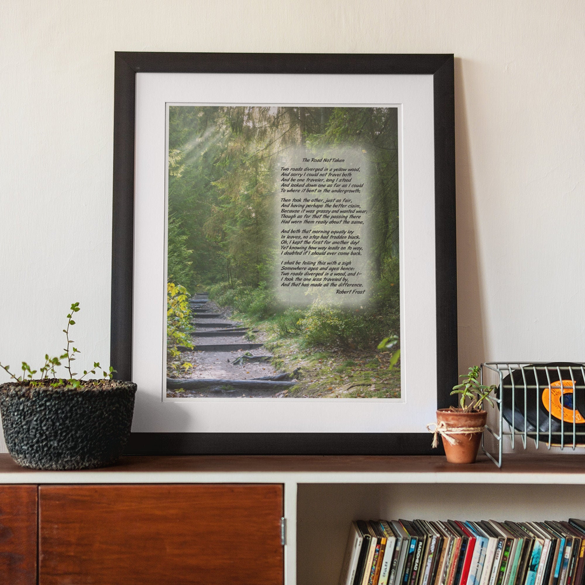 The Road Not Taken Print / Robert Frost Poem Print Wall Art / 8x10 ...