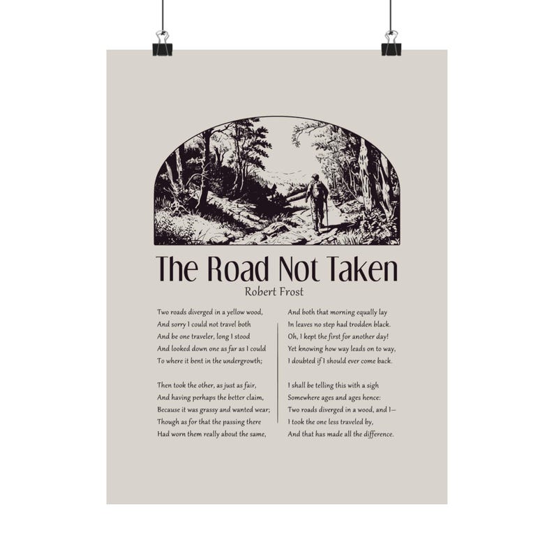 Robert Frost the Road Not Taken Poem Poster Print - Etsy
