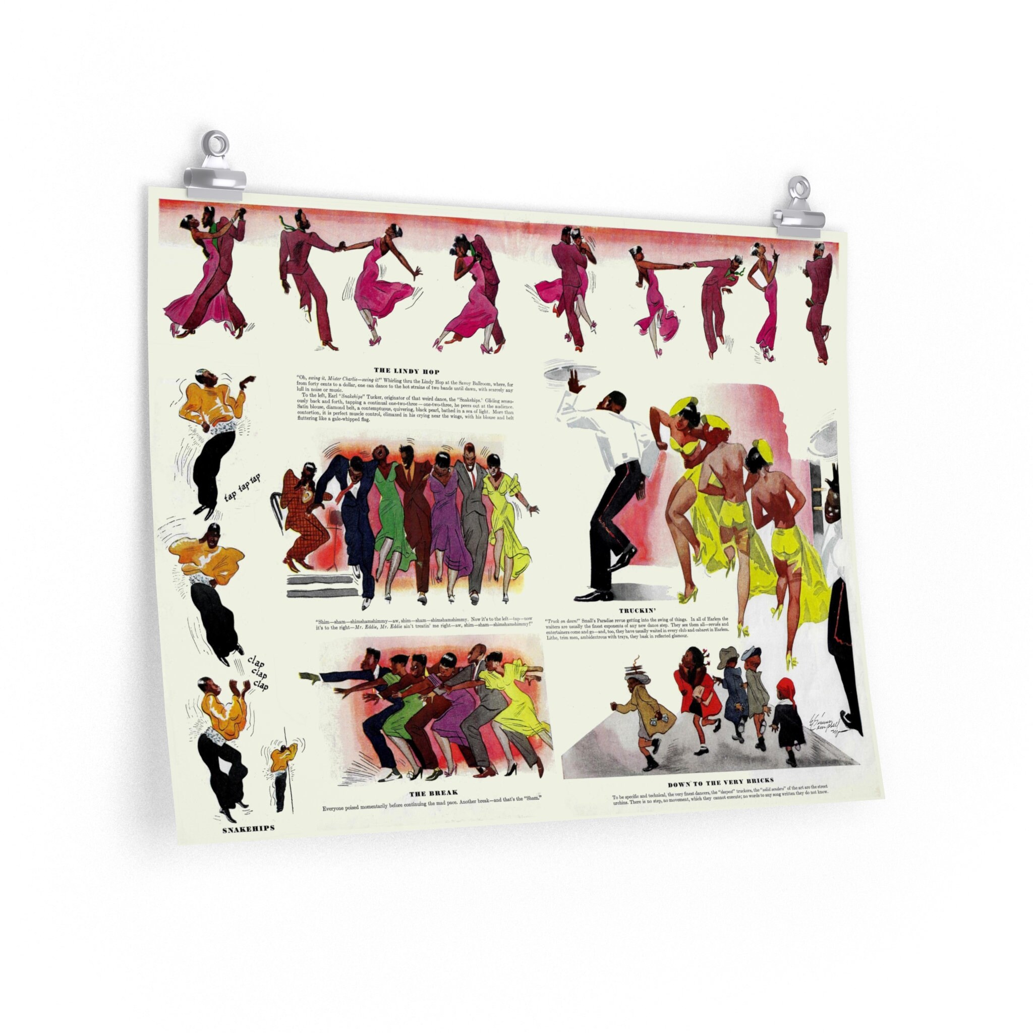 Harlem Dance 1936 Poster Print / E Simms Campbell Lindy Hop Truckin' Snakehips Swing Dancing - Etsy
