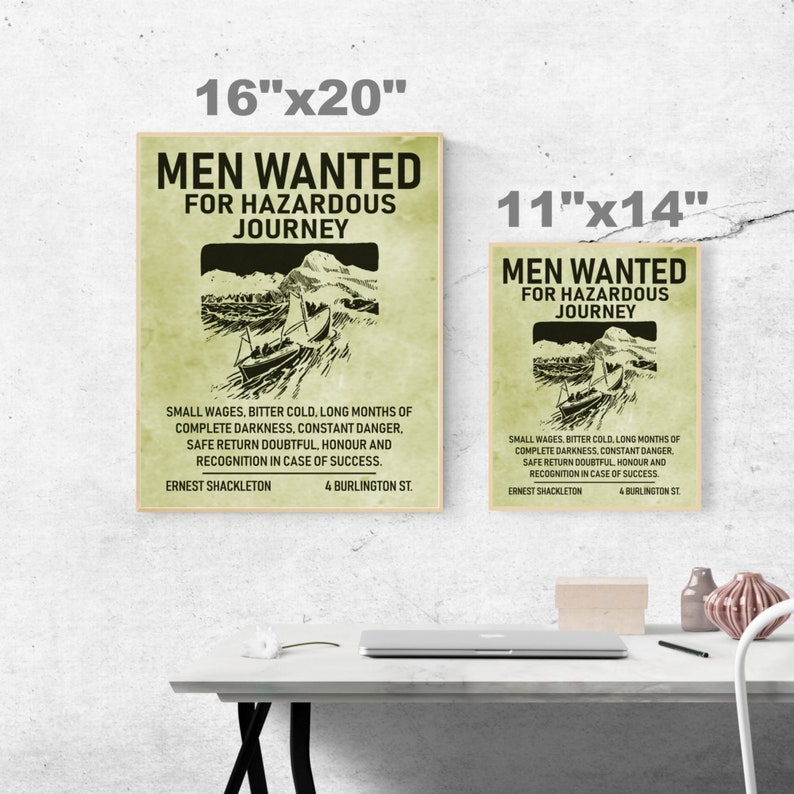 Men Wanted For Hazardous Journey Poster Print Wall Art / Ernest ...