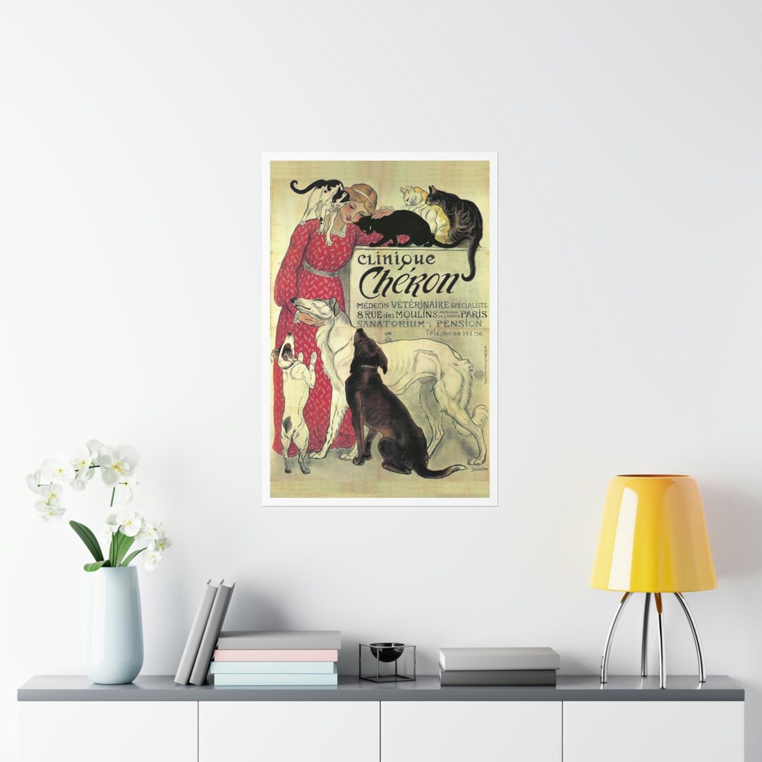 1894 Vet Poster Clinique Cheron / T A Steinlen French Art Nouveau Dogs ...
