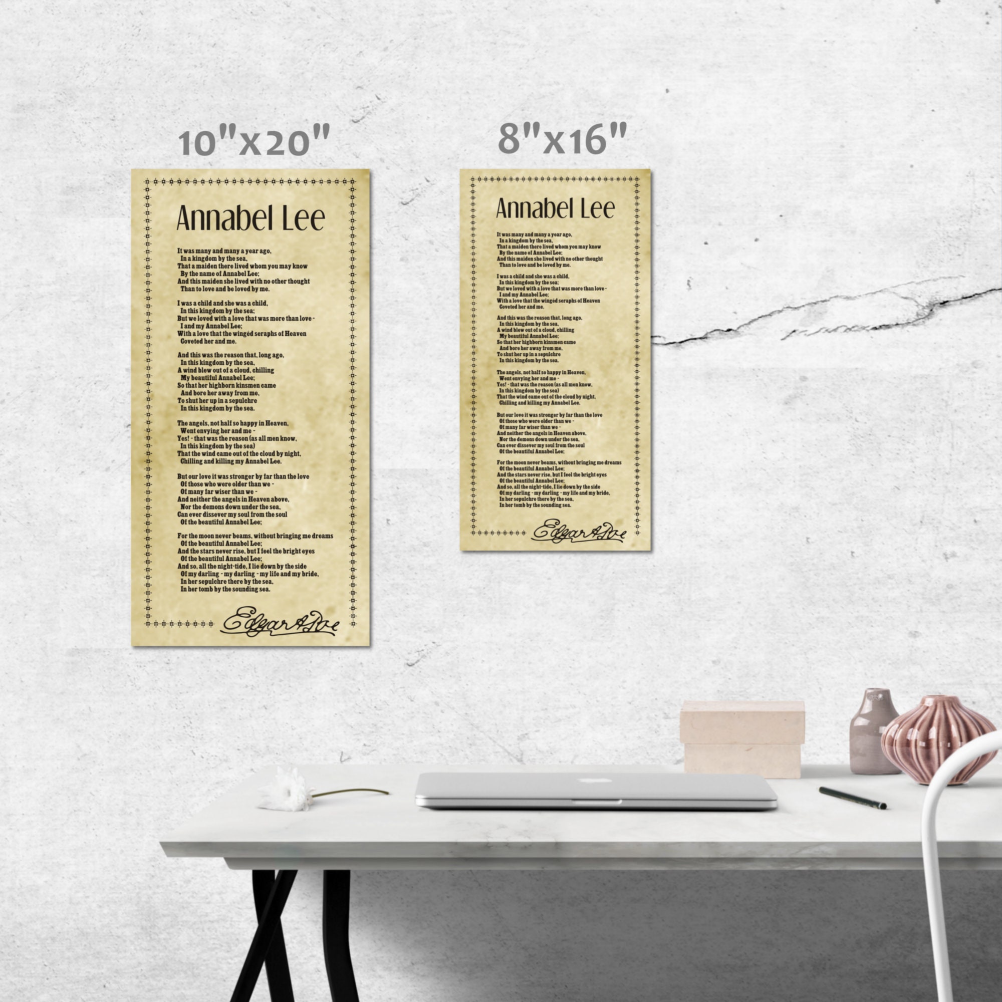 Annabel Lee Edgar Allan Poe / Love and Loss Poem Wall Art - Etsy