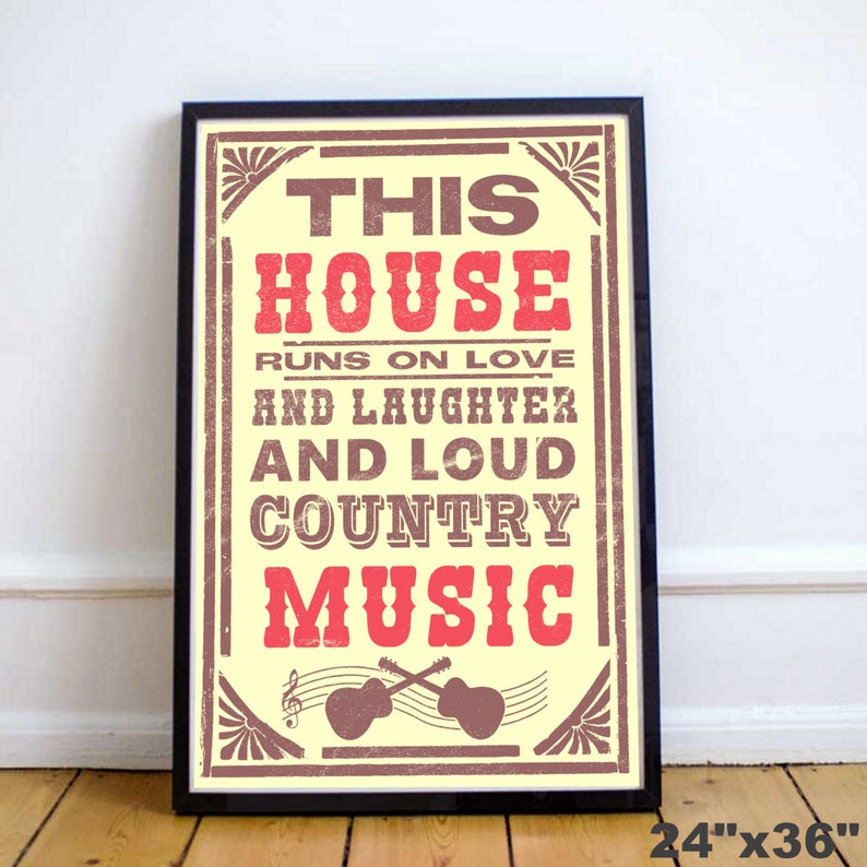 Love Laughter and Loud Country Music Poster Print / Wall Art 12x18 ...