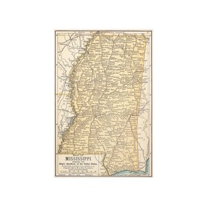 Map of 1891 Mississippi / New Poster Print Wall Art 12x18 20x30 24x36 ...