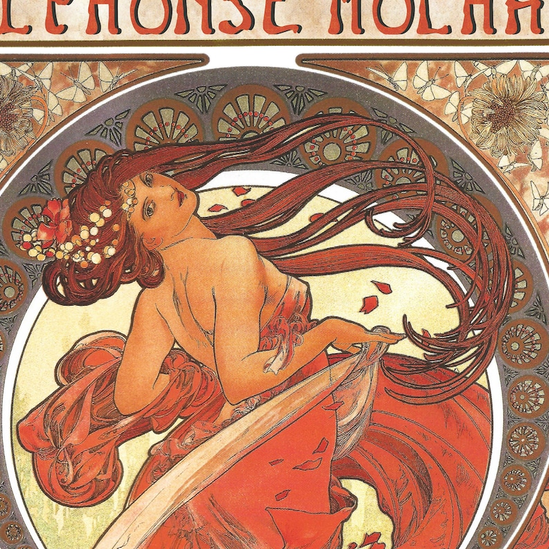 Art Nouveau Dance Alphonse Mucha Poster / Tall Wall Art Print 8x16 10x20 15x20 20x40 - Etsy
