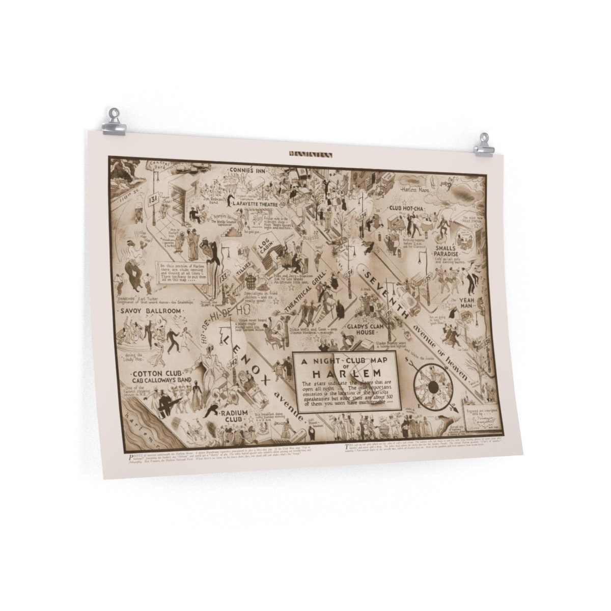 A Night Club Map of Harlem Print New York City Harlem - Etsy UK