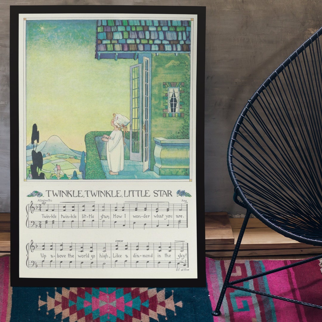 Twinkle Little Star Poster Print / Children's Nursery Rhyme Wall Art ...