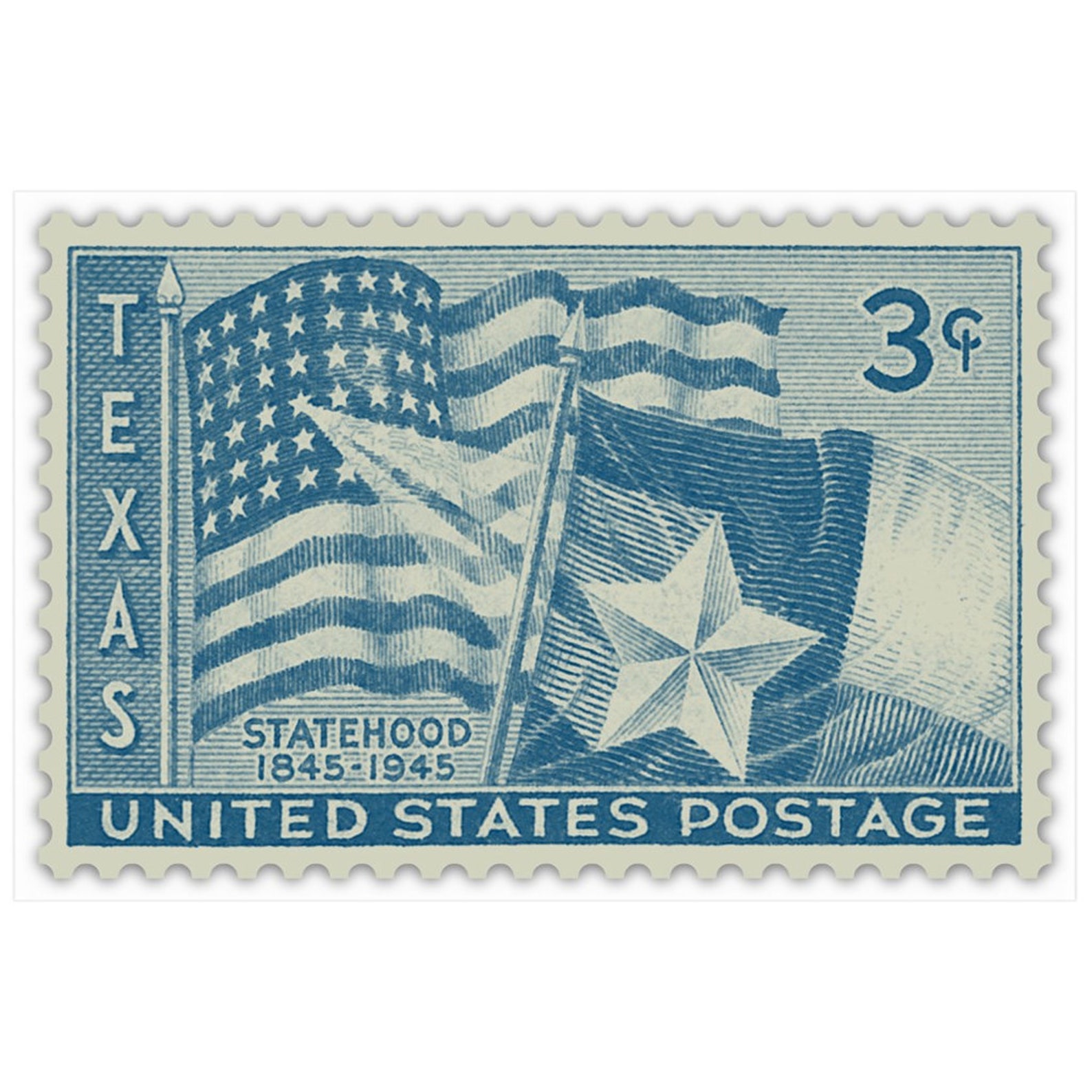 1957 Texas Postage Stamp Poster / New Print Wall Art 18x12 - Etsy