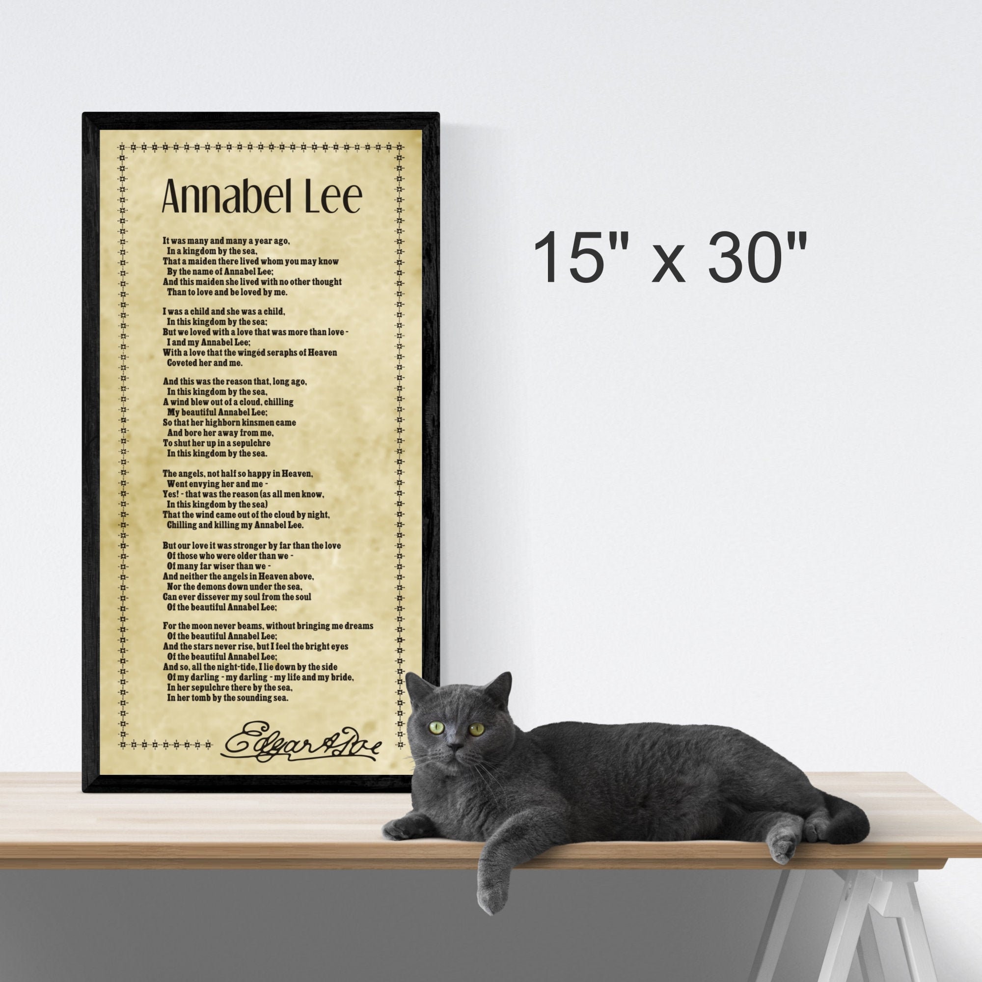 Annabel Lee Edgar Allan Poe / Love and Loss Poem Wall Art - Etsy