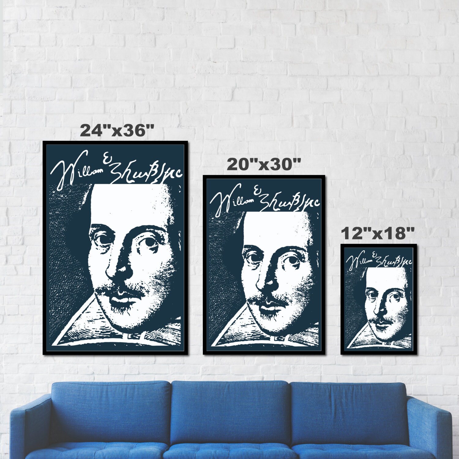William Shakespeare Poster Literature Theater Wall Art Print - Etsy