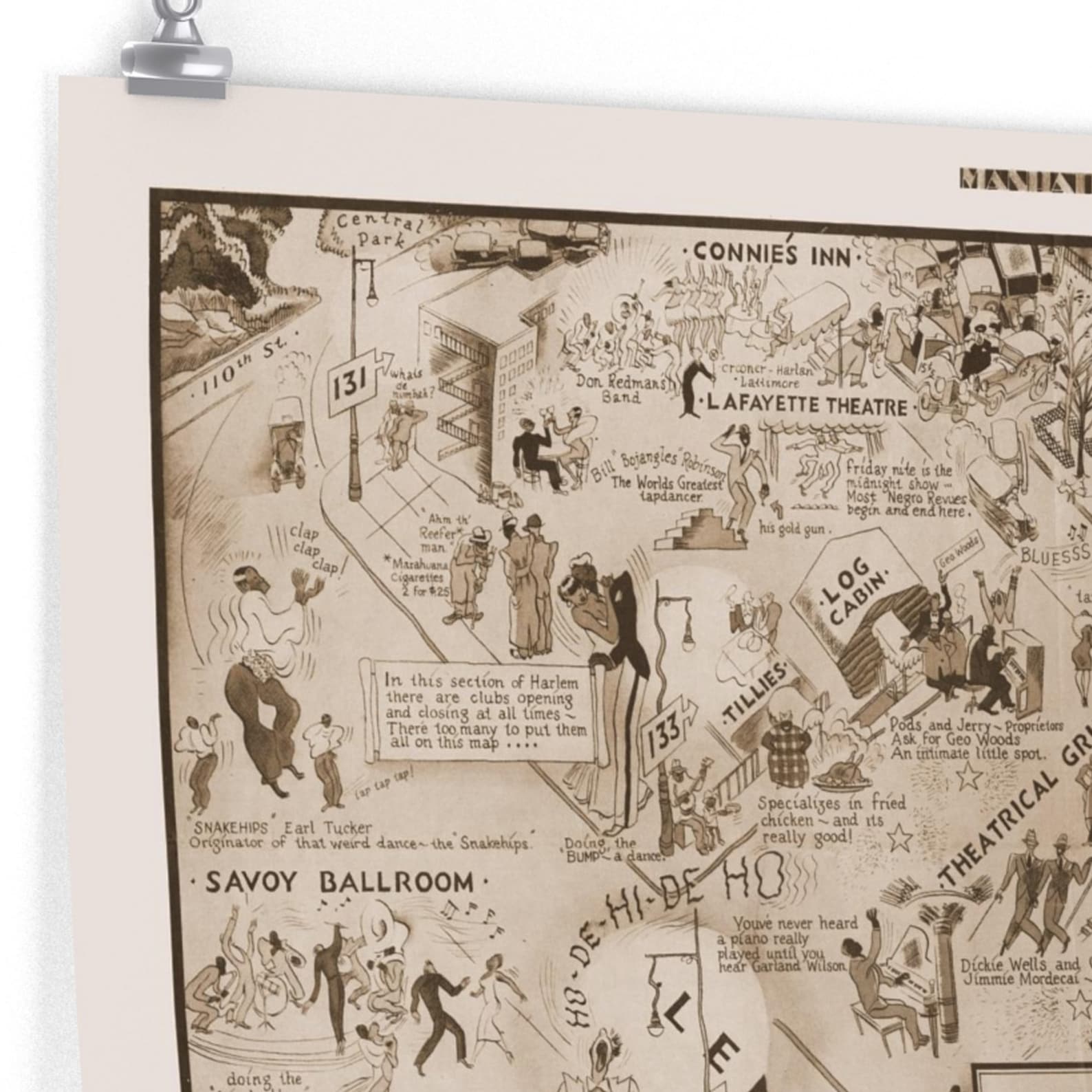 A Night Club Map of Harlem Print - New York City Harlem Renaissance ...