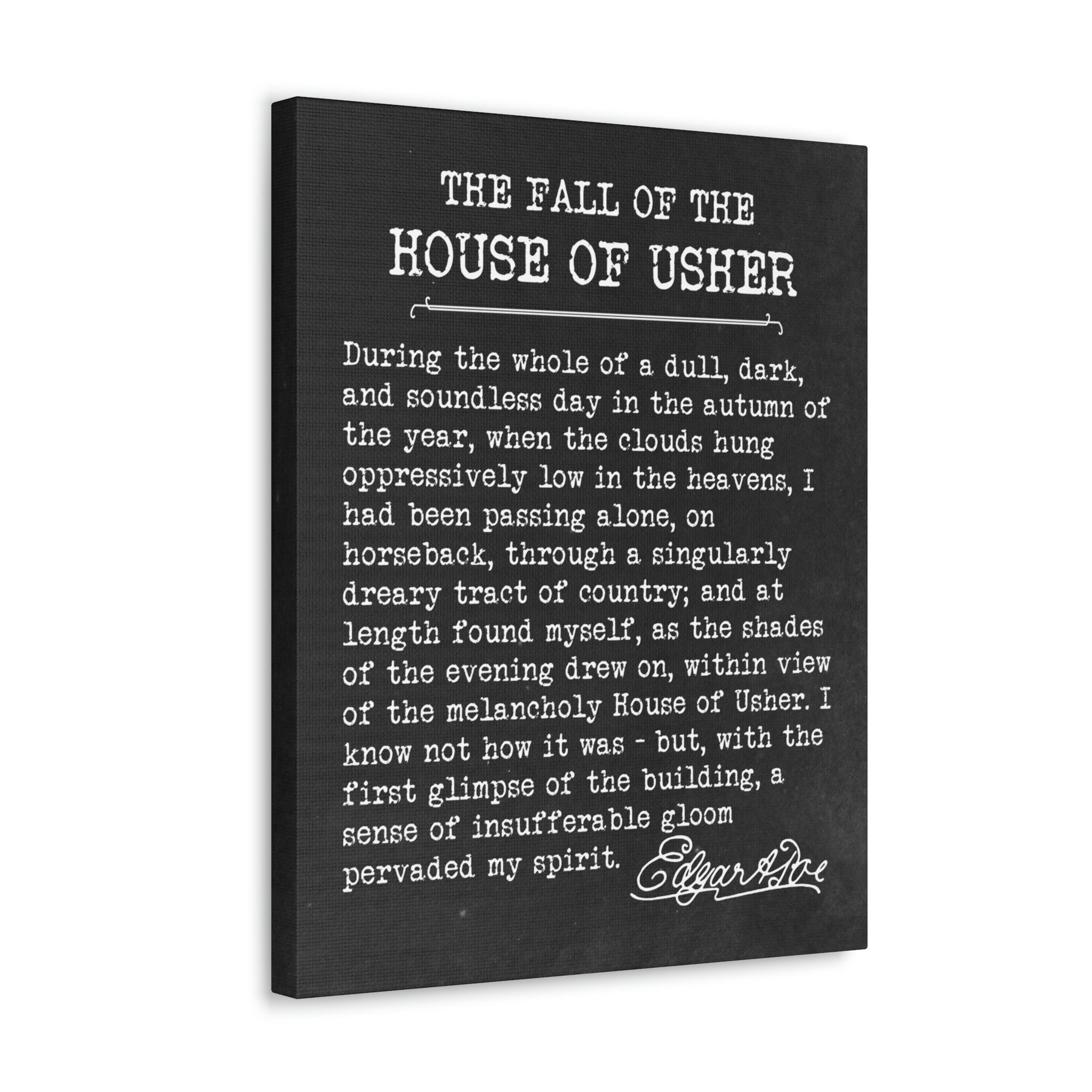 Edgar Allan Poe House of Usher Canvas Wrap / Gothic Literature - Etsy