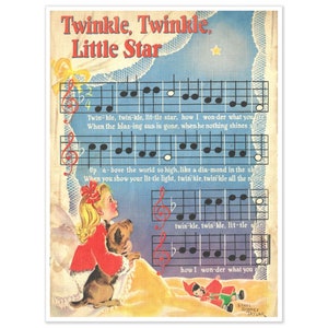 Twinkle Little Star Poster Print / Children's Nursery Rhyme Wall Art ...