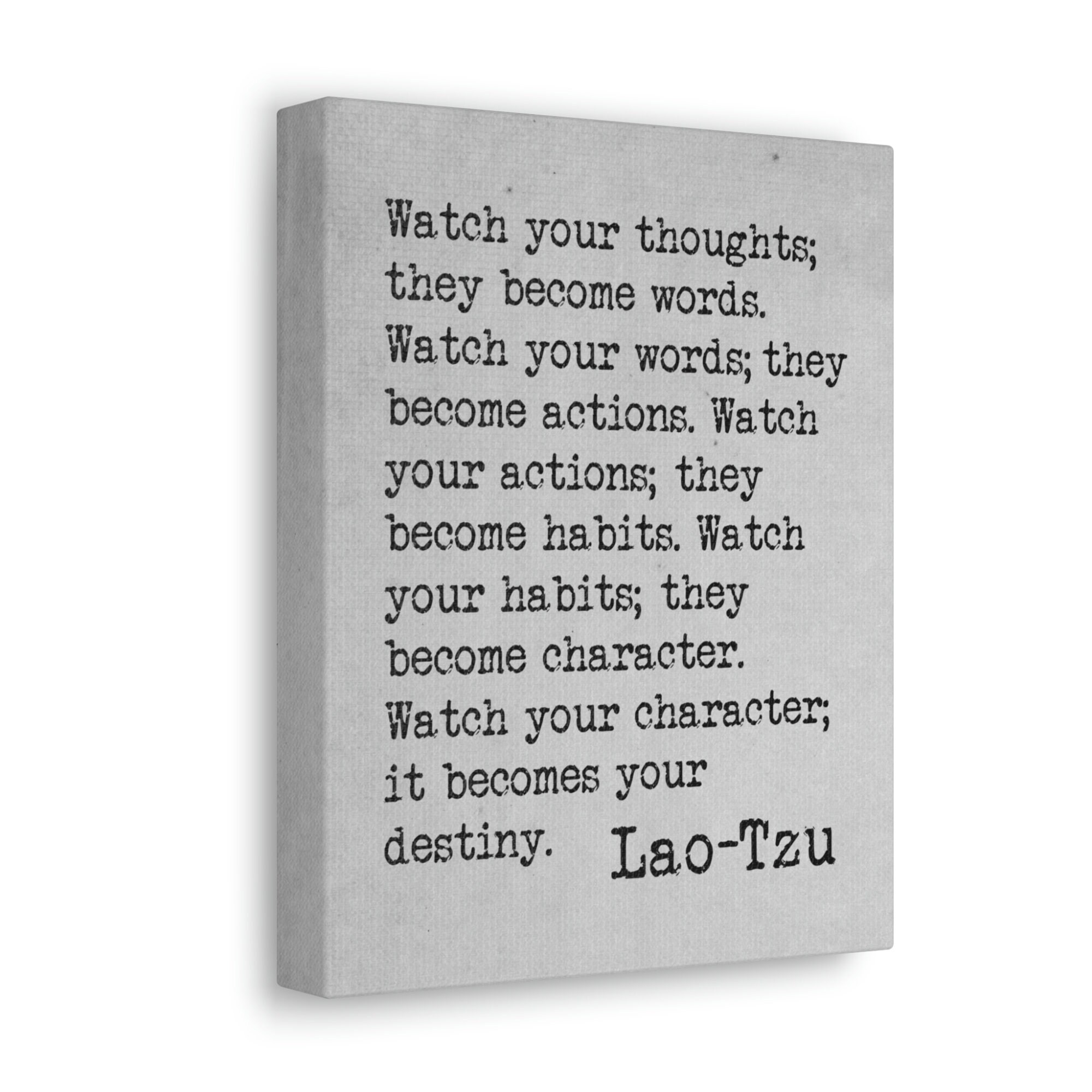 Lao-tzu Thoughts Become Destiny Canvas Wrap / Graduation Gift - Etsy