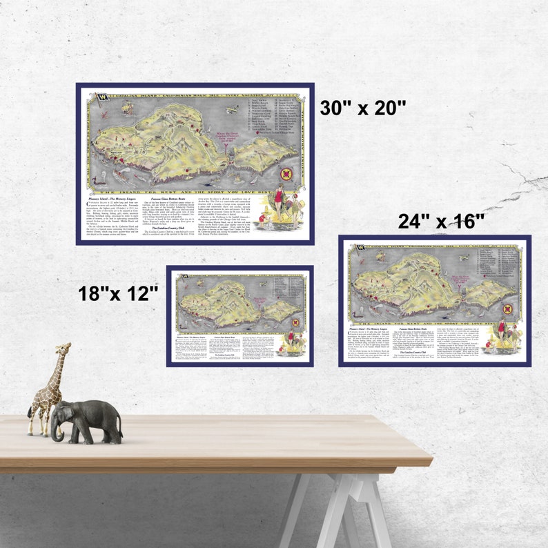 Vintage Catalina Island Map Poster / 1927 California Tourist - Etsy