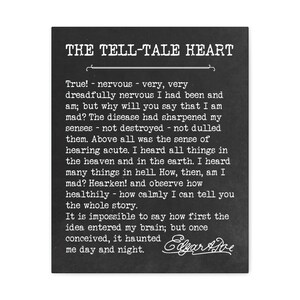 Edgar Allan Poe Tell-tale Heart Canvas Wrap / Gothic Literature Wall ...