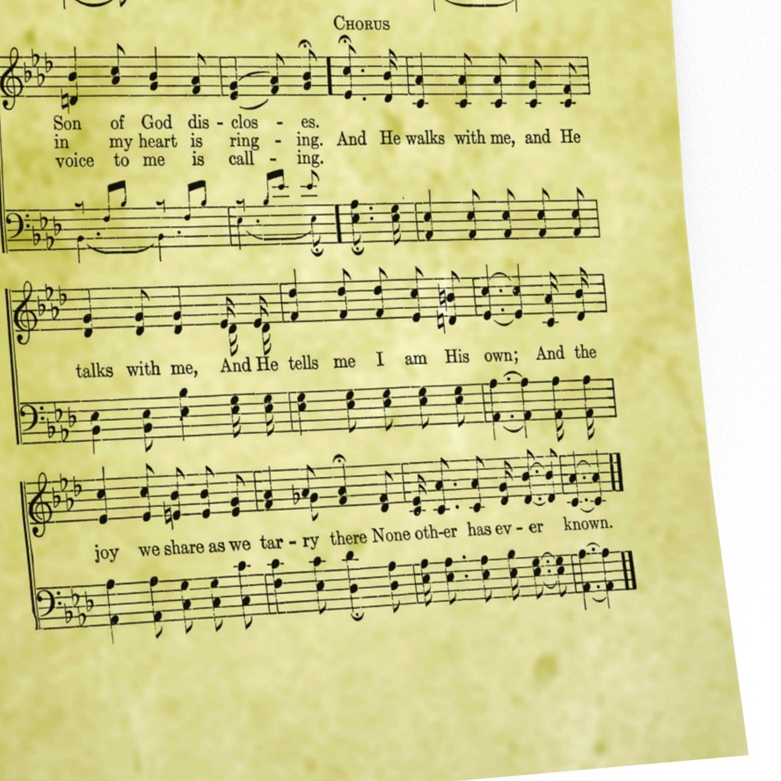 In The Garden Antique Hymn Print Poster Grandmas Hymnal I Come To