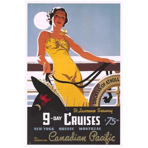 1938 St Lawrence Seaway Cruise Poster / Reprint Vintage Travel Wall Art ...