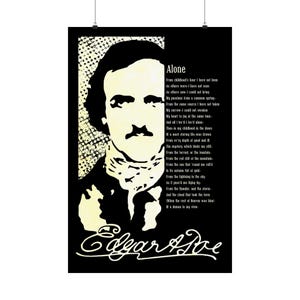 Edgar Allan Poe Poem Print / Alone / Wall Art Poster American ...