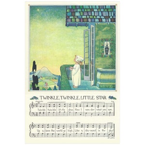 Twinkle Little Star Poster Print / Children's Nursery Rhyme Wall Art ...