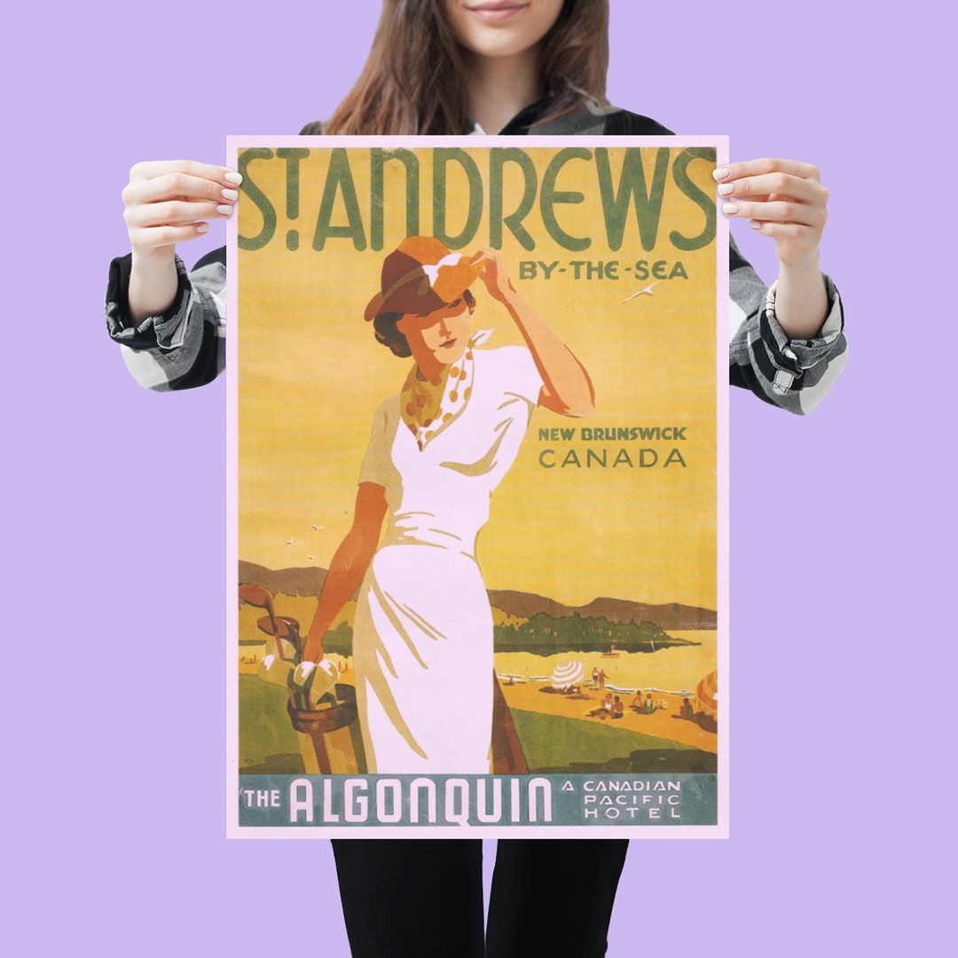 1937 Golf Golfing Poster / Algonquin Hotel Reprint Vintage Travel Wall ...