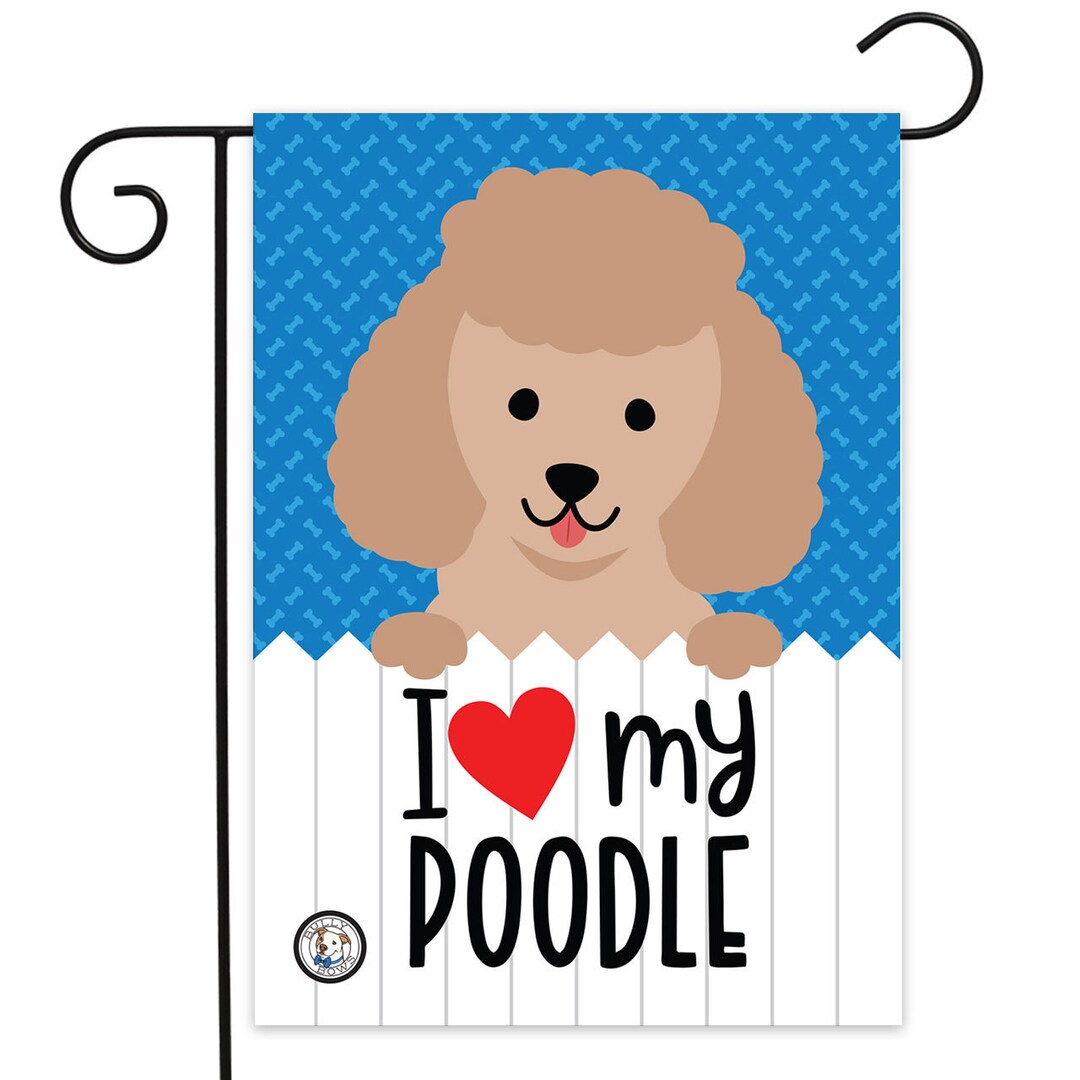 Garden Flag - I Love My Poodle Flag - Poodle - Dog Garden Flag - Etsy