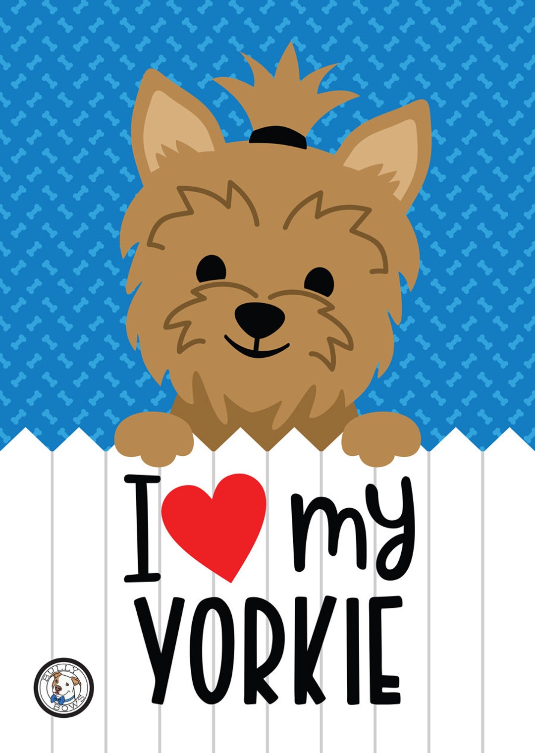 Yorkie Garden Flag – "i Love My Yorkie" Decorative Lawn Flag - Etsy