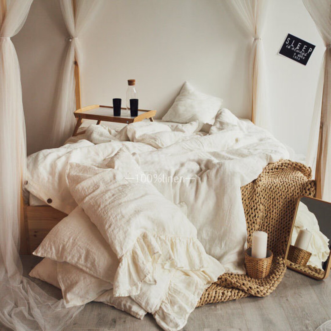 3pcs HEMP Linen Bedding Set King,queen Duvet Cover Set 2 Pillowcases - Etsy