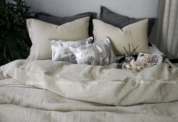 3pcs 100% Linen Bedding Set KingQueen Duvet Cover Set 2 | Etsy