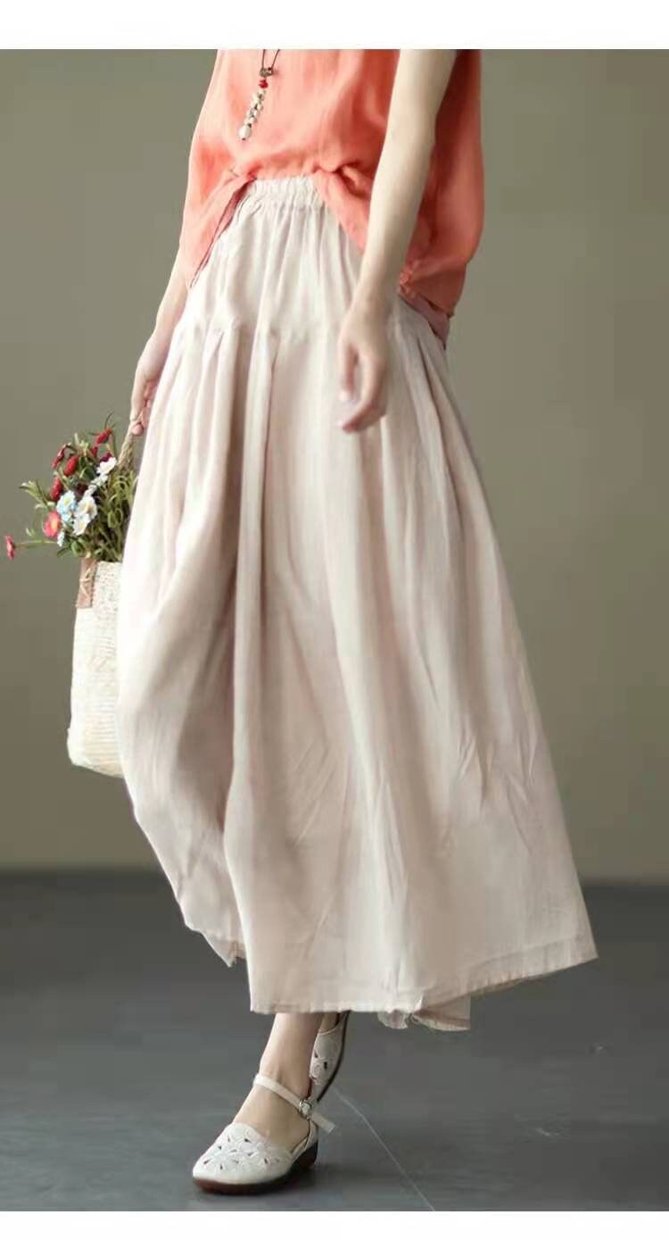 Women Linen Cotton Skirts in 4 Colors - Etsy