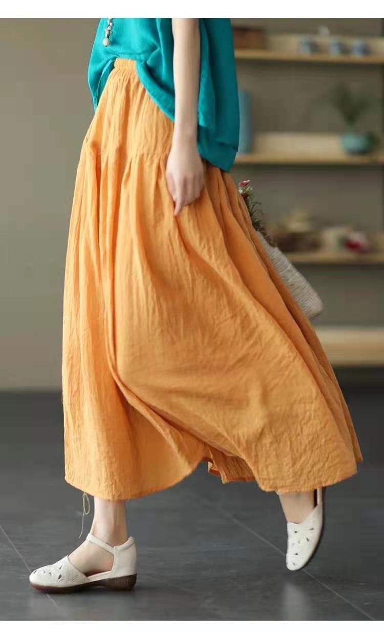 Women Linen Cotton Skirts in 4 Colors - Etsy