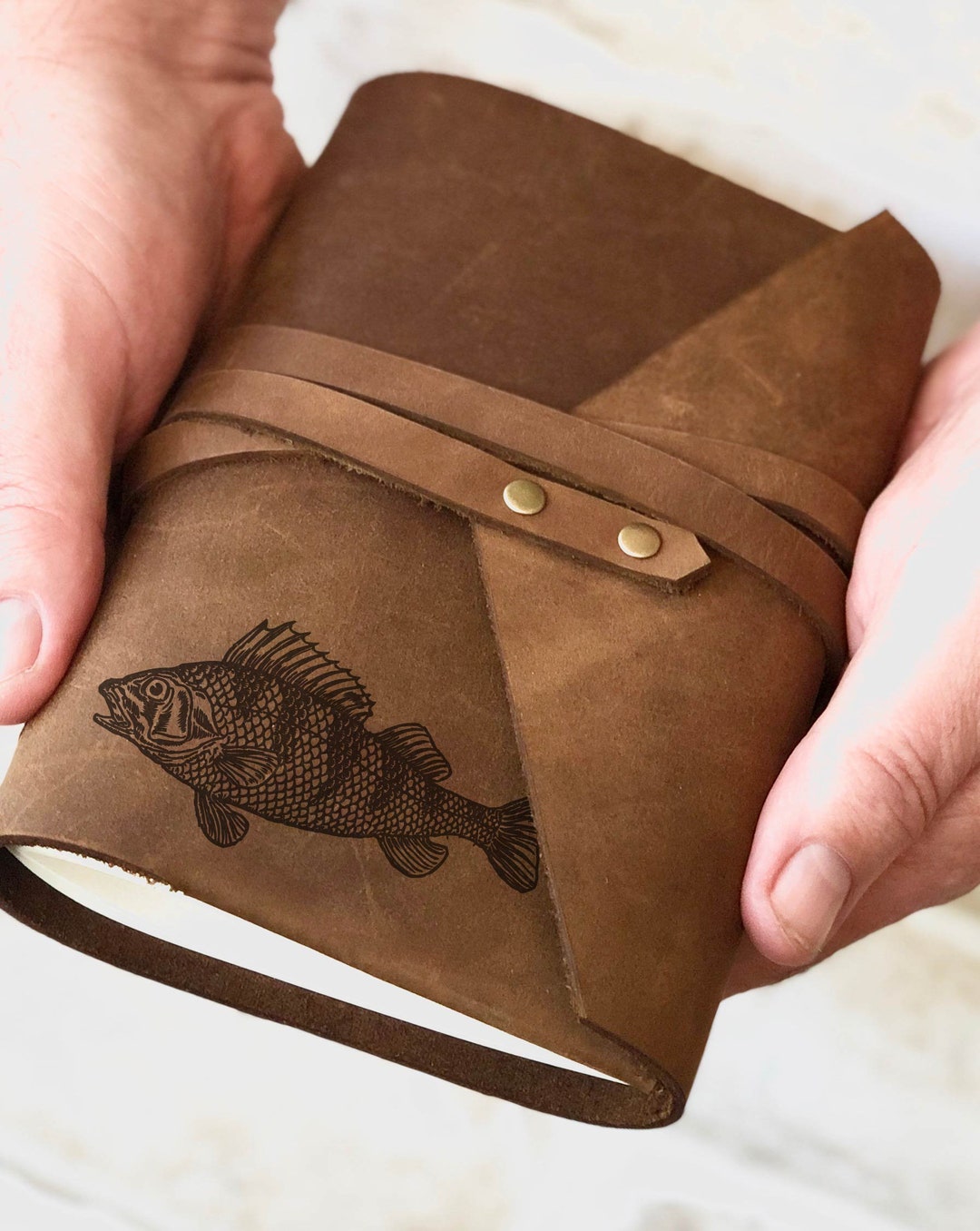 Personalized Leather Fishing Journal: Engraved Fish Logbook, Gift for ...