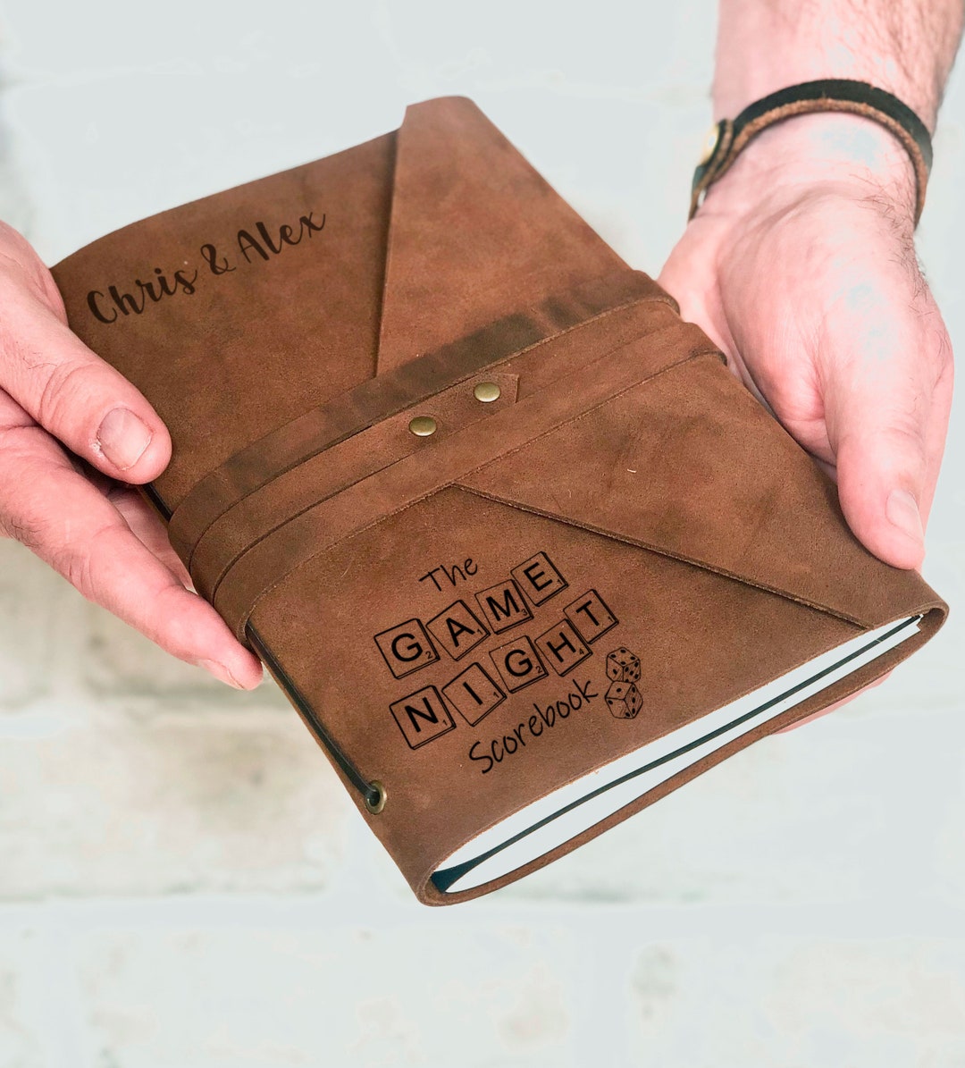 A5 Personalised Board Game Scorebook, Leather Gaming Notebook, Board ...