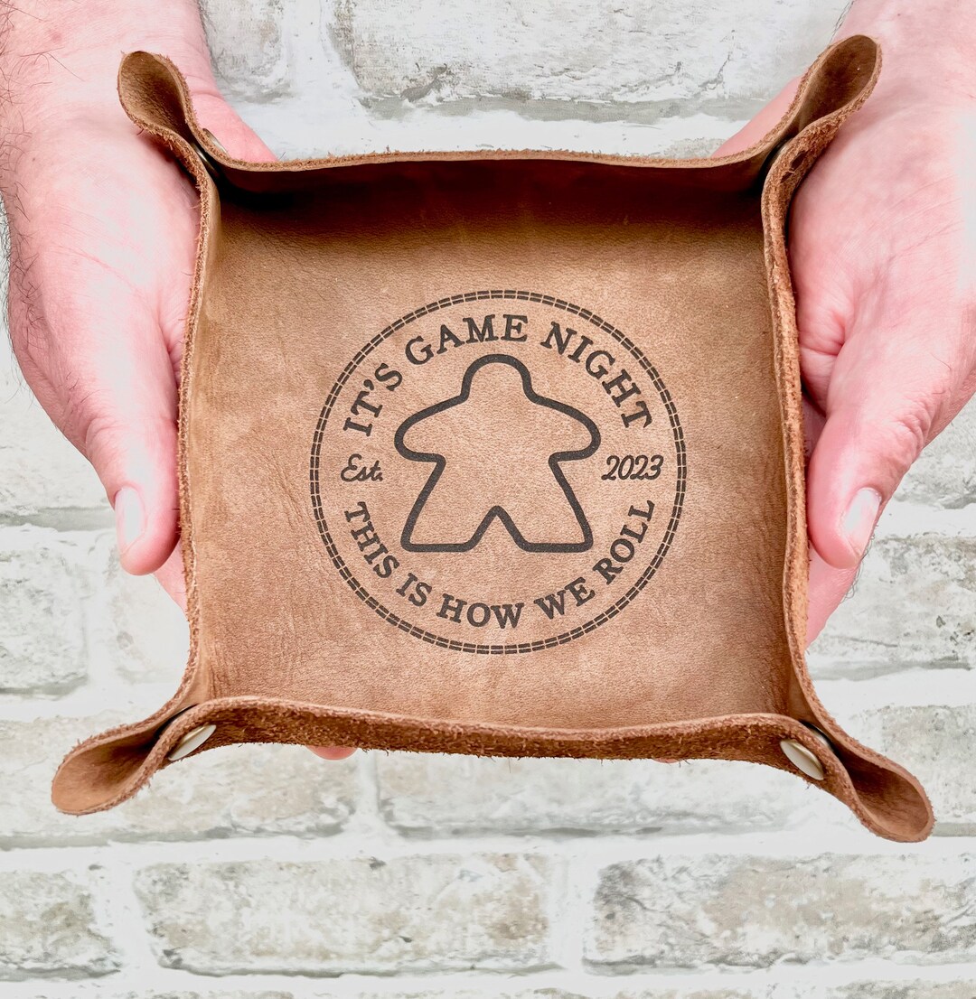 Personalised Leather Dice Tray, Dice Rolling Tray, Boardgame ...