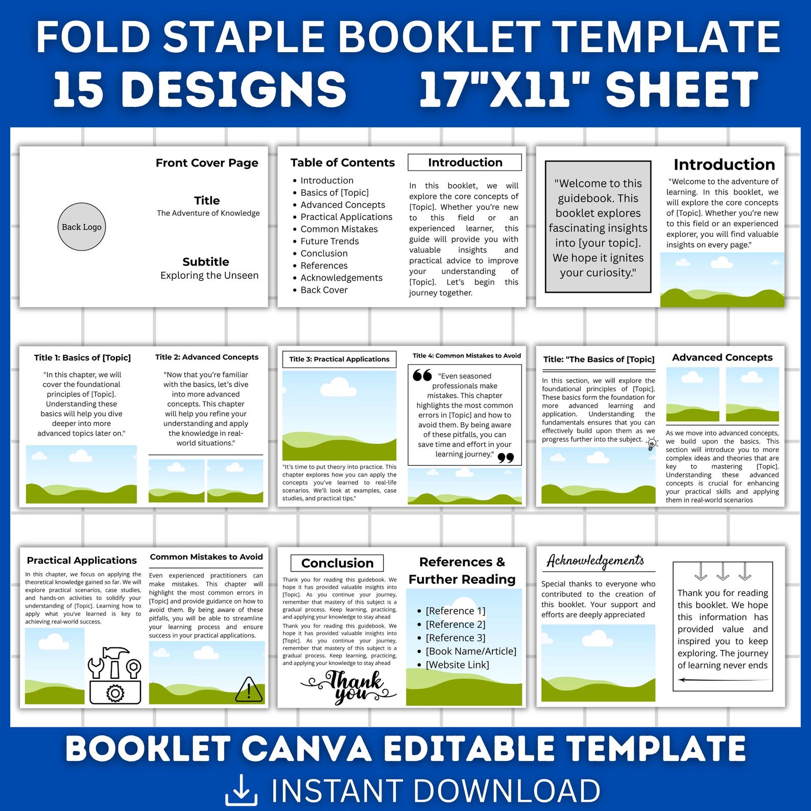 Booklet Canva Editable Template Fold & Staple Book (instant Download ...