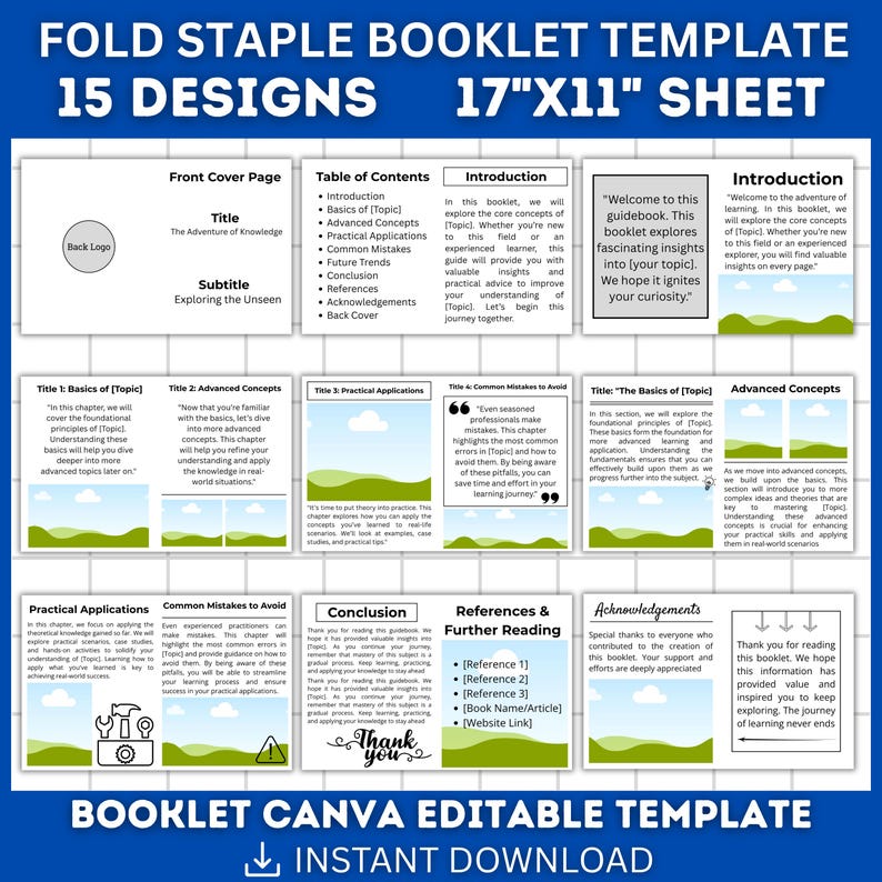 Booklet Canva Editable Template Fold & Staple Book (instant Download ...