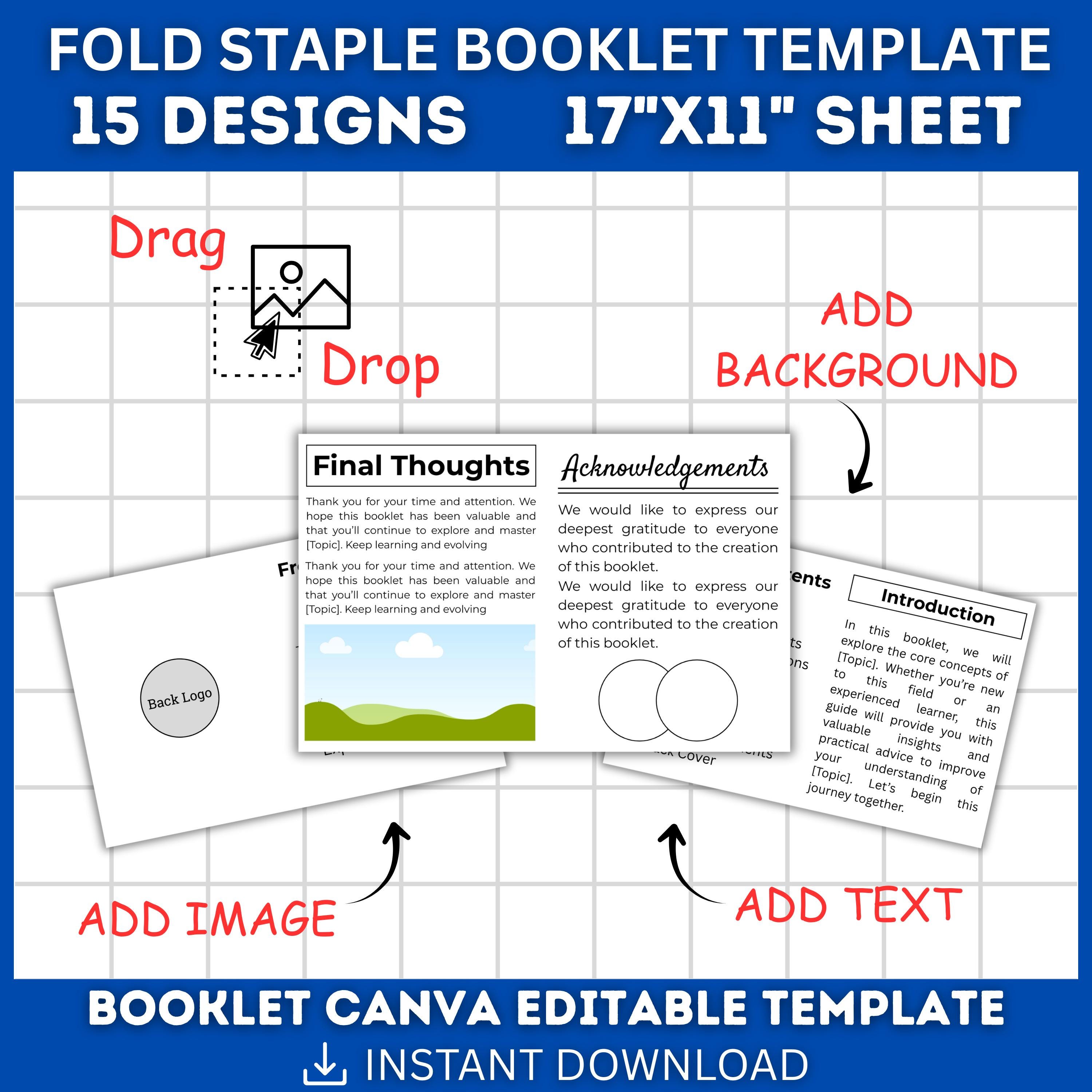 Booklet Canva Editable Template Fold & Staple Book (instant Download ...