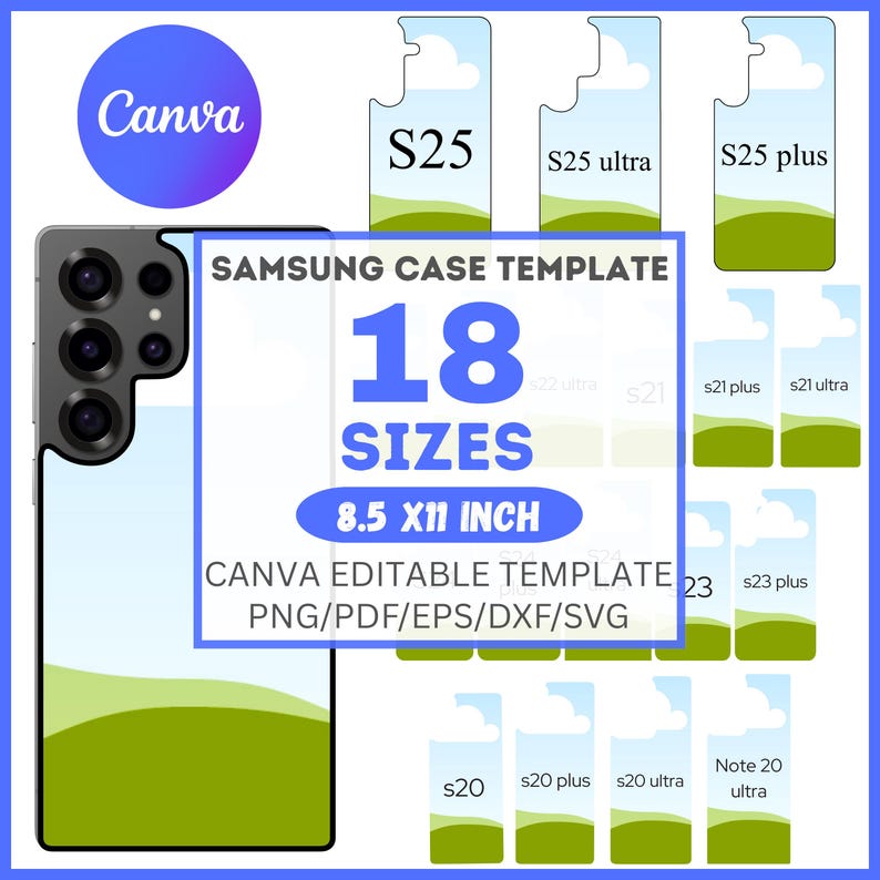 Samsung Galaxy Case Template Bundle S20 to S25 Canva Sublimation SVG ...
