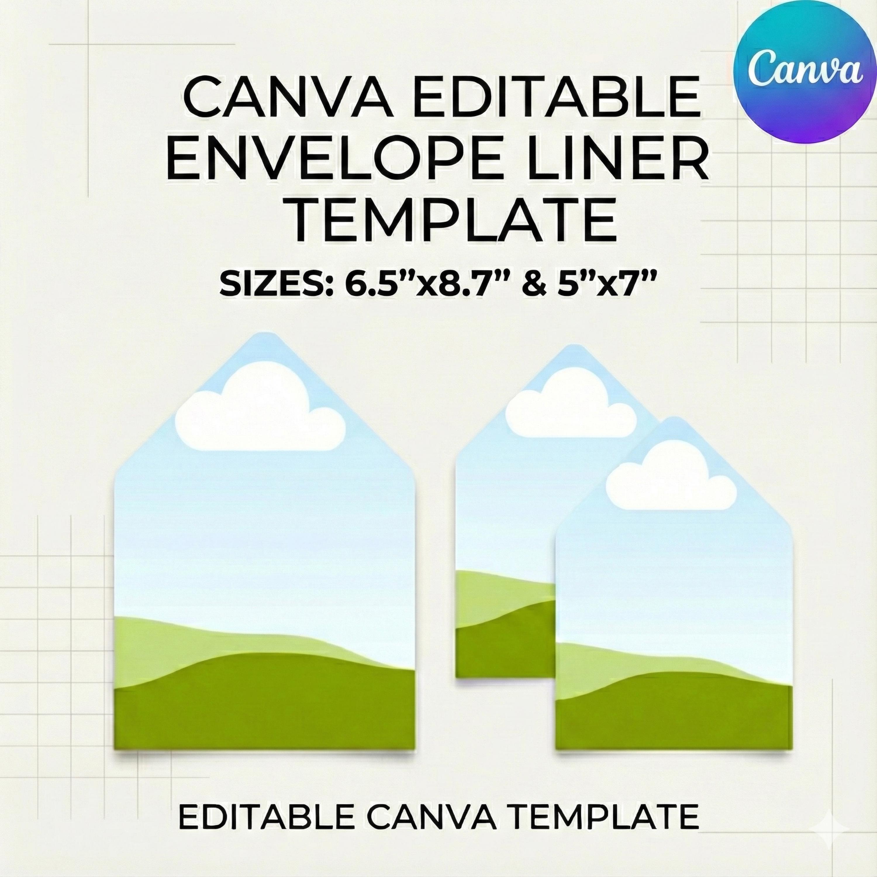 Canva Editable Envelope Liner Template | Drag & Drop A7 Wedding DIY ...