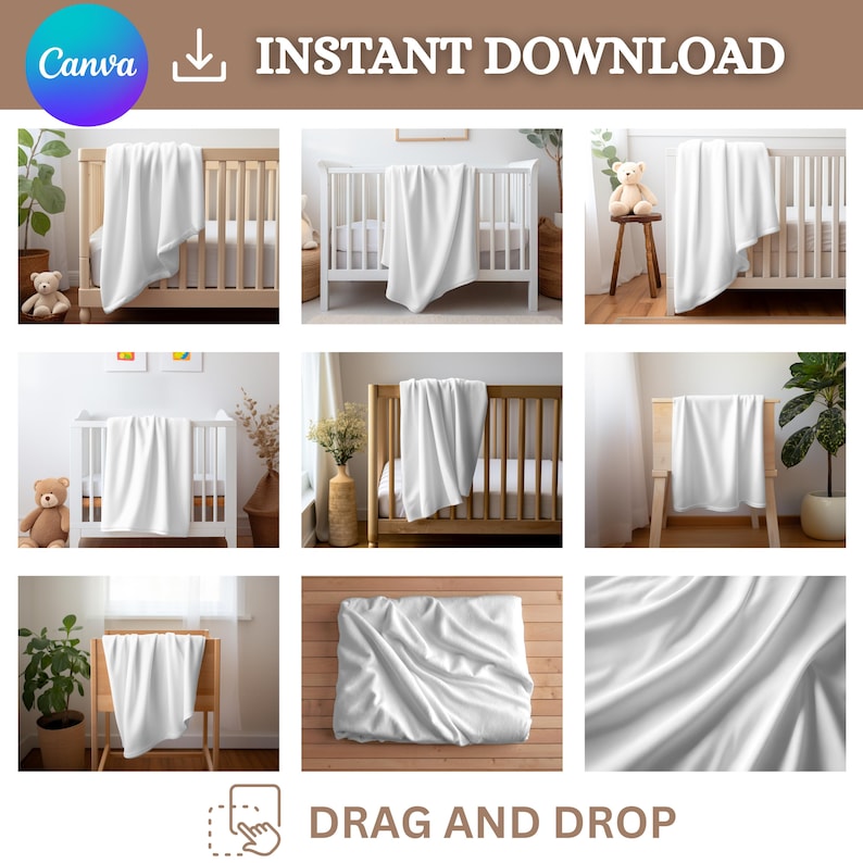 Blanket Mockup Bundle Canva Drag and Drop Template for Printify POD - Etsy