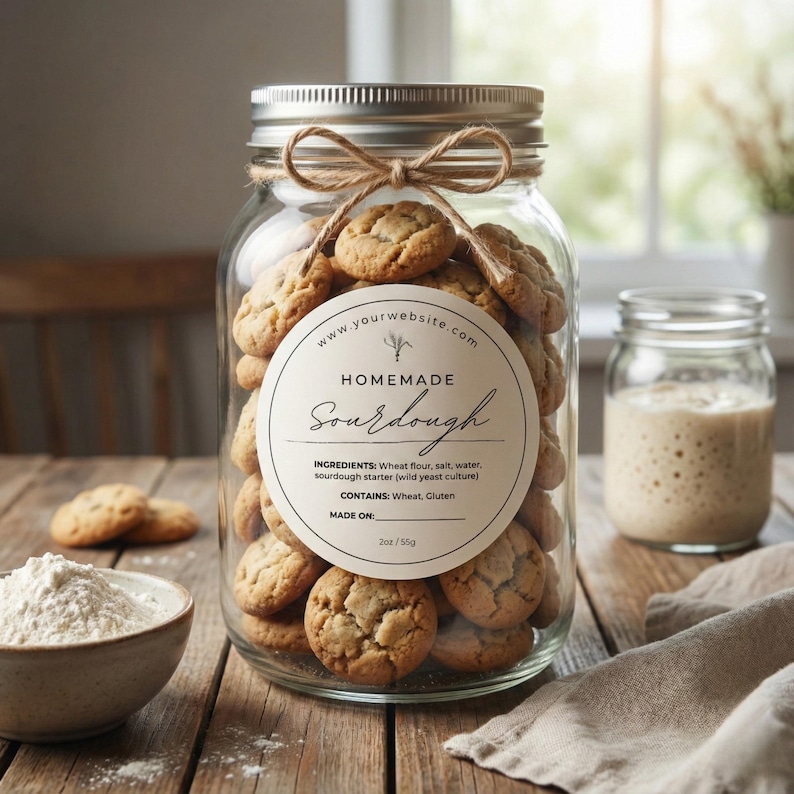 Editable Cottage Food Label Canva Template Bakery Ingredient Sticker ...