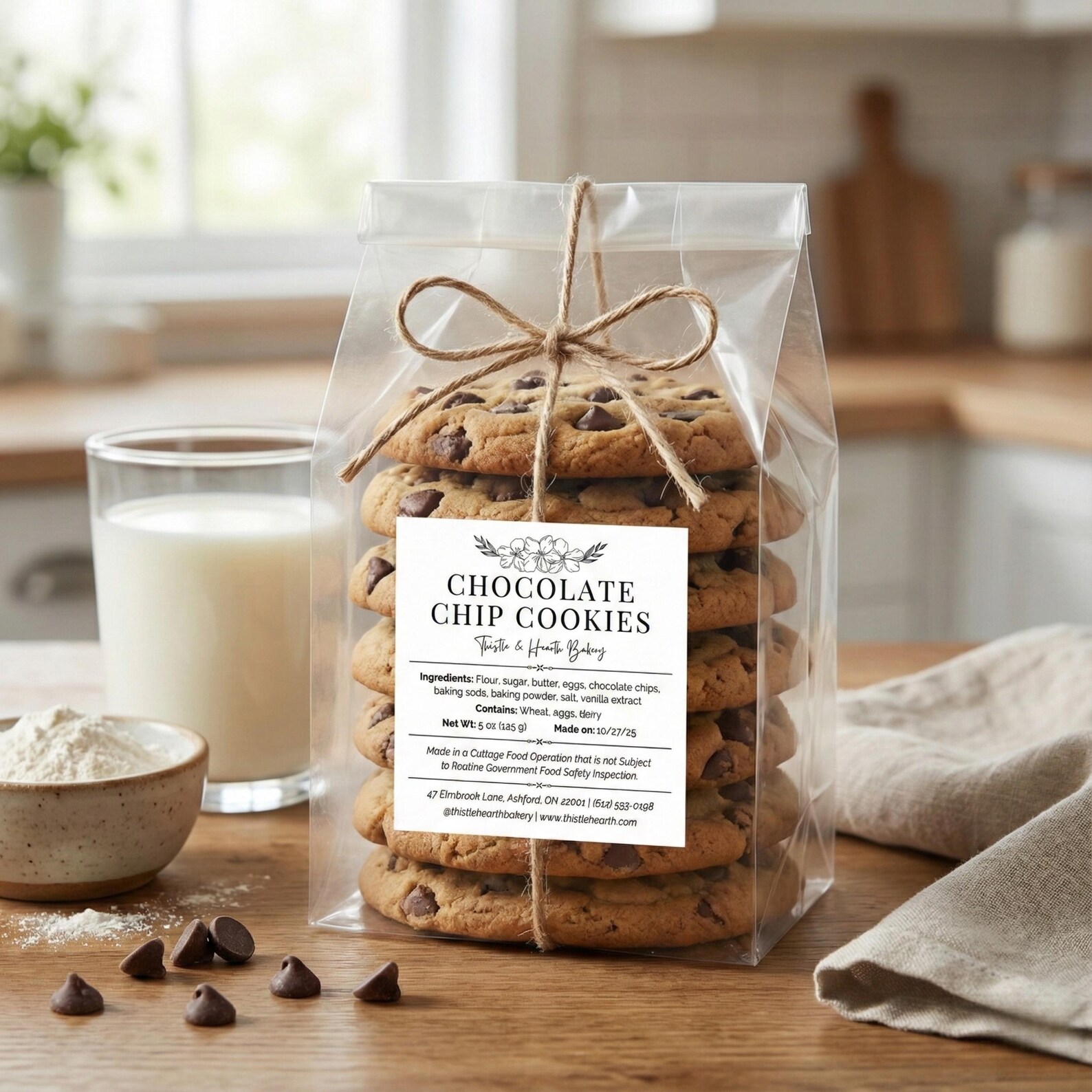 Editable Cottage Food Label Canva Template Bakery Ingredient Sticker ...