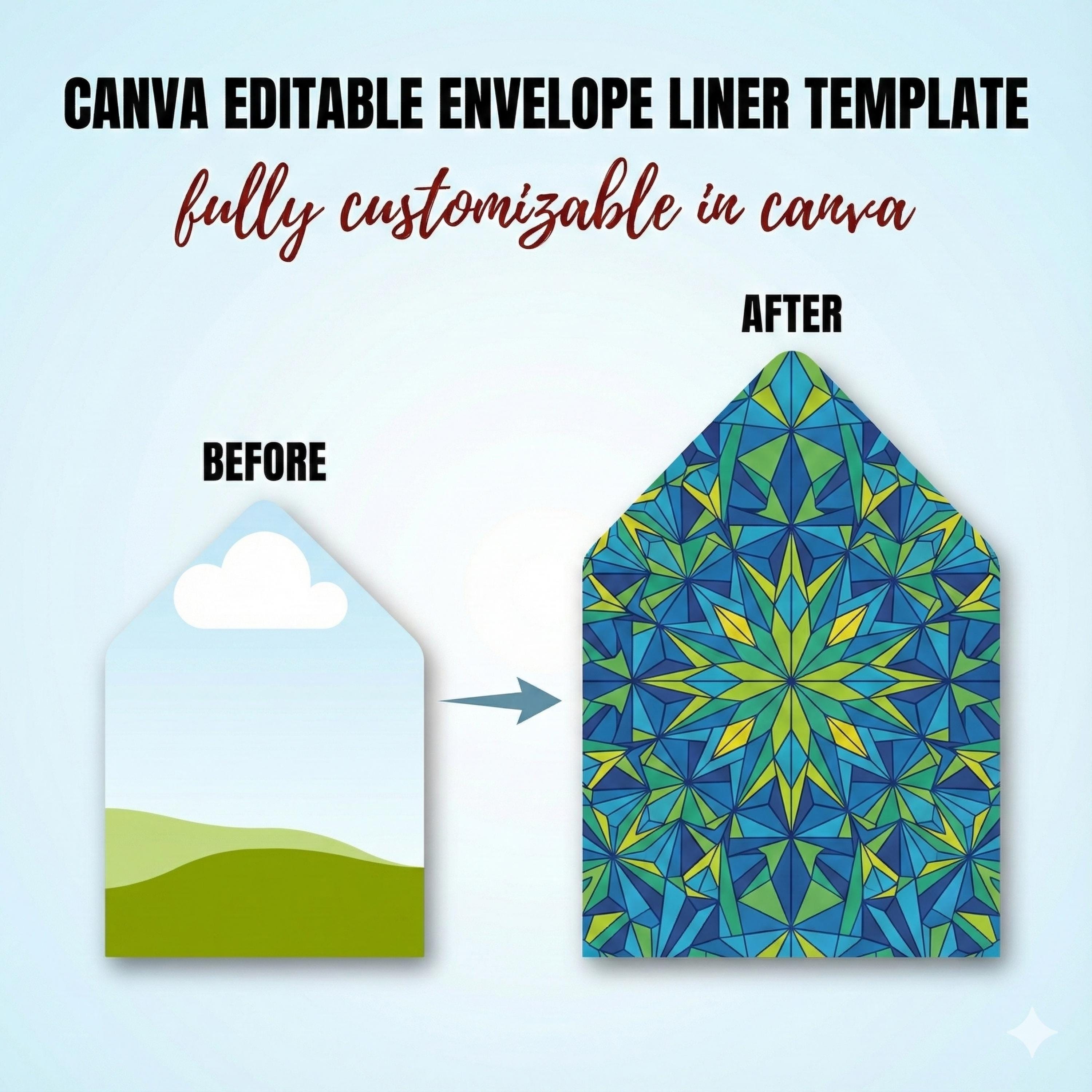 Canva Editable Envelope Liner Template | Drag & Drop A7 Wedding DIY ...