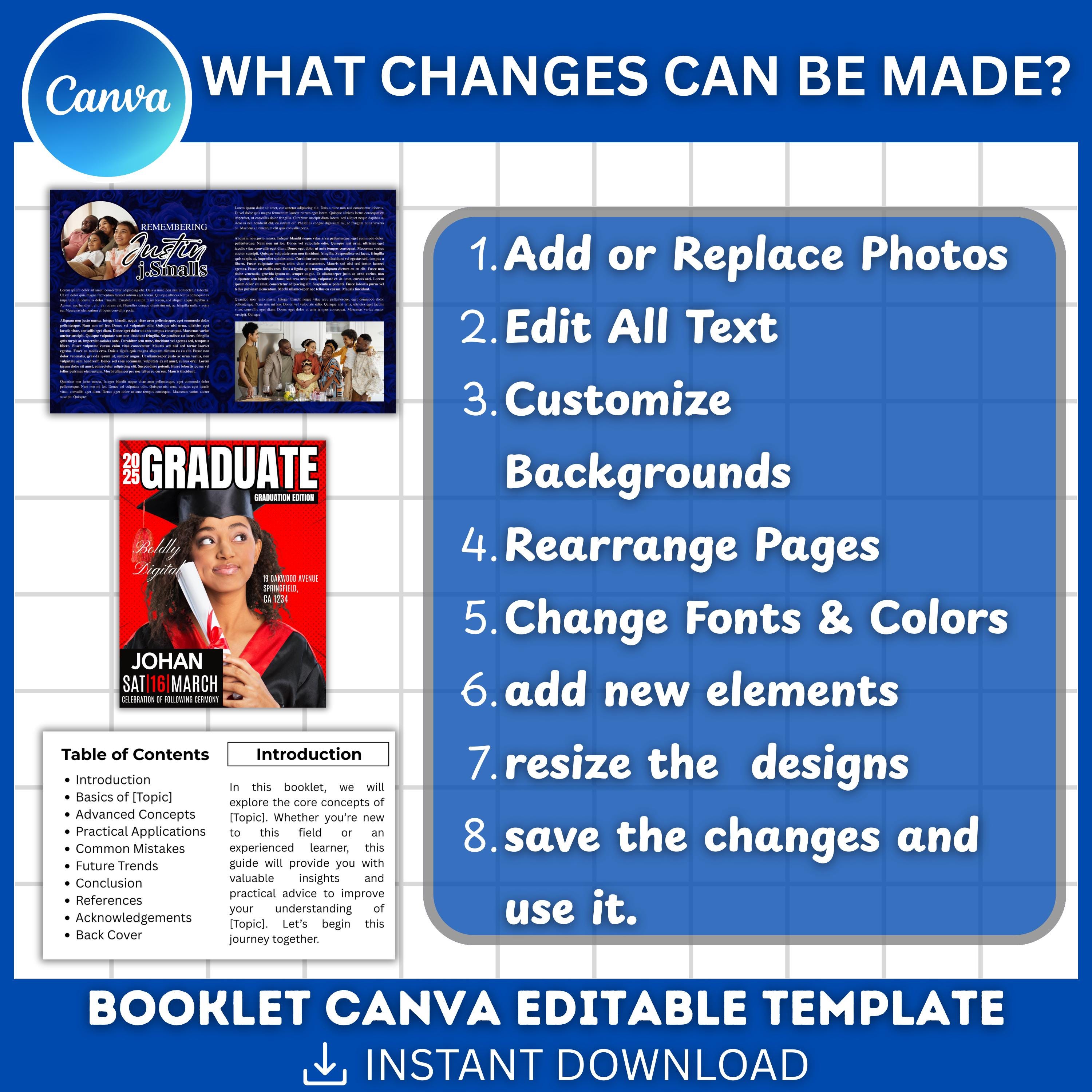 Booklet Canva Editable Template Fold & Staple Book (instant Download ...