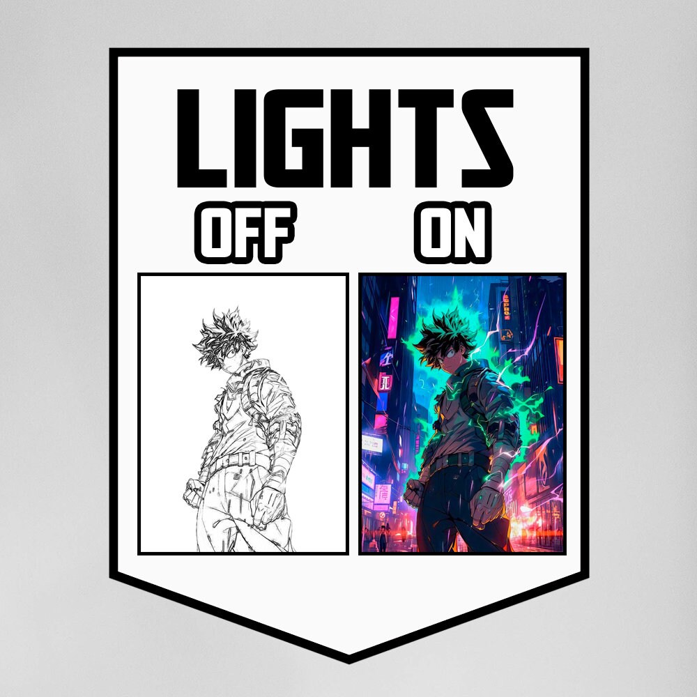 Midoriya My Hero Academia Handmade LED Light Box ,customizable Anime ...