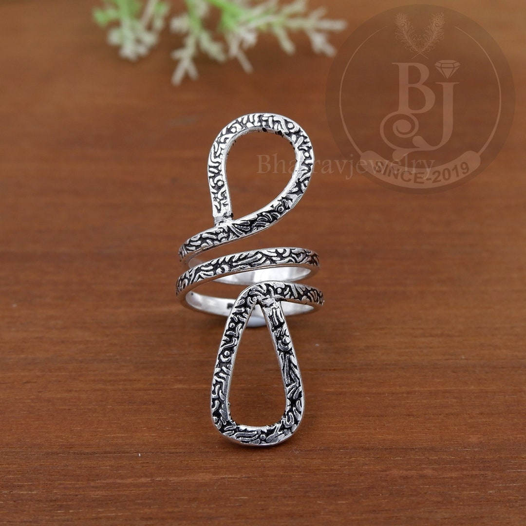 Oxidized Sterling Silver Finger Splint: Handmade Arthritis Ring - Etsy